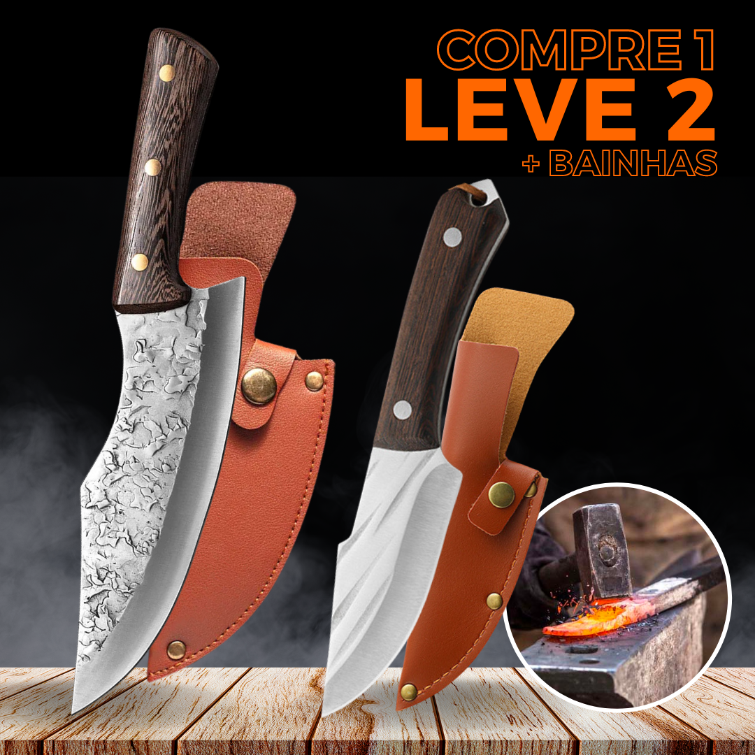 Kit Barbarian Esparta™ • Facas King e Bravus (COMPRE 1 LEVE 2 + BAINHA